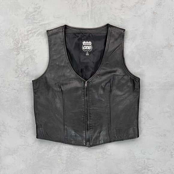 Highway One | Jackets & Coats | Vintage Highway One Black Leather Zip ...